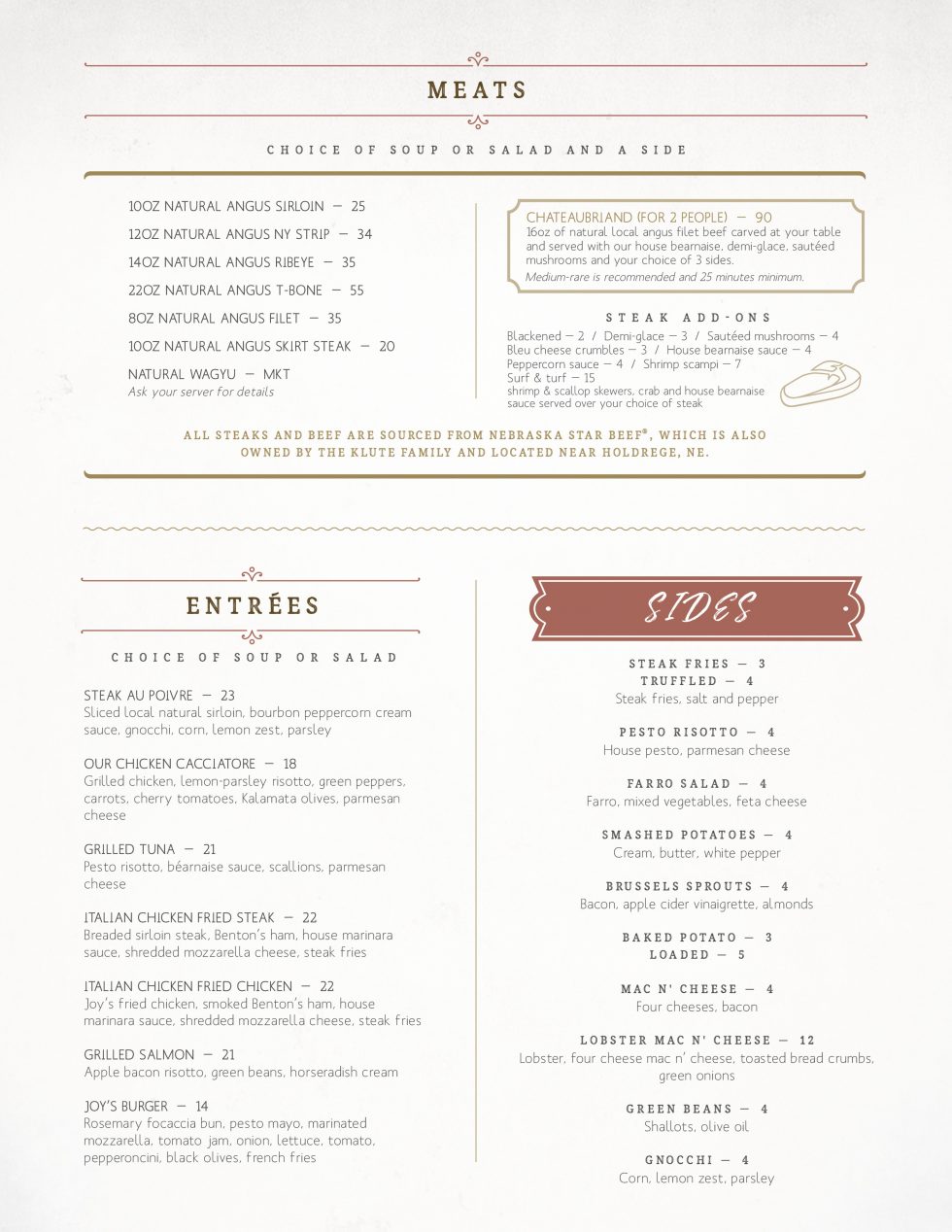 Menu | Joy's Table