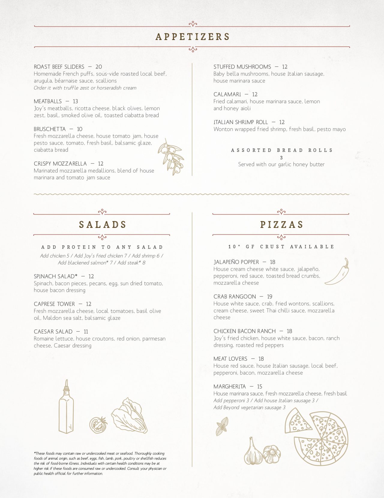 Menu | Joy's Table